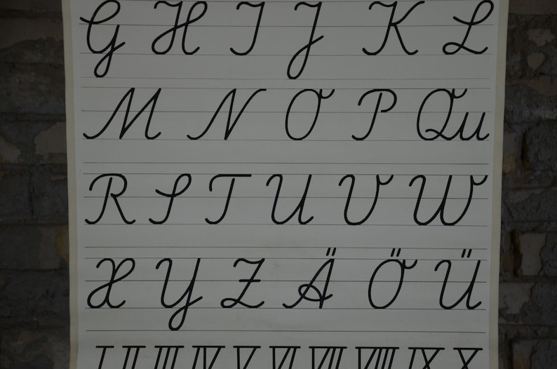 Uppercase Cursive Alphabet: Original Vintage 1970s Small - Etsy