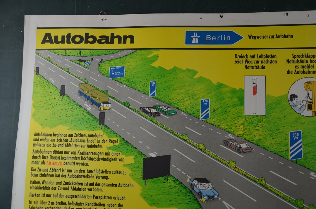 Original Vintage 1970s Large German School Poster Educational Wall ...