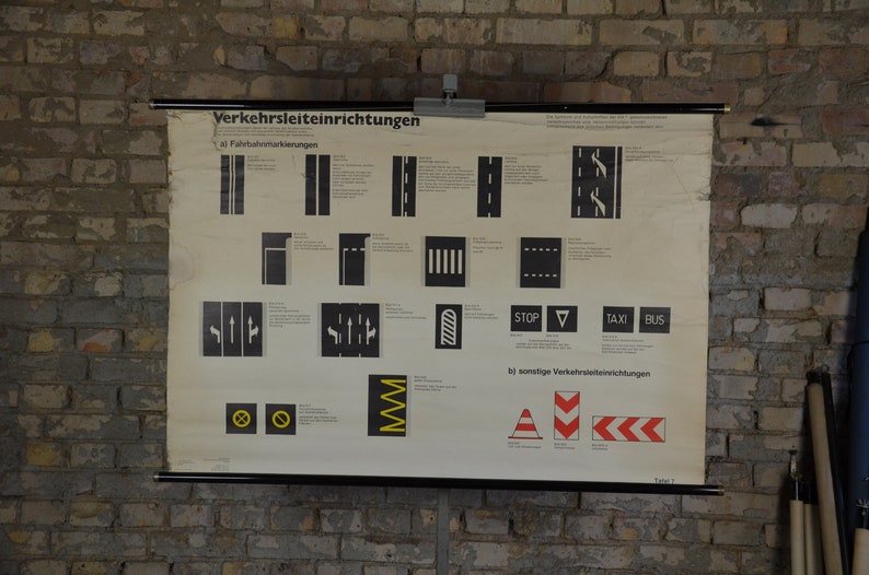 Road Markings: Original Vintage 1960s German Educational - Etsy