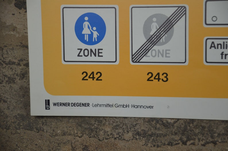 1970s Warning Road Signs, Autobahn, Germany: Original Vintage School ...