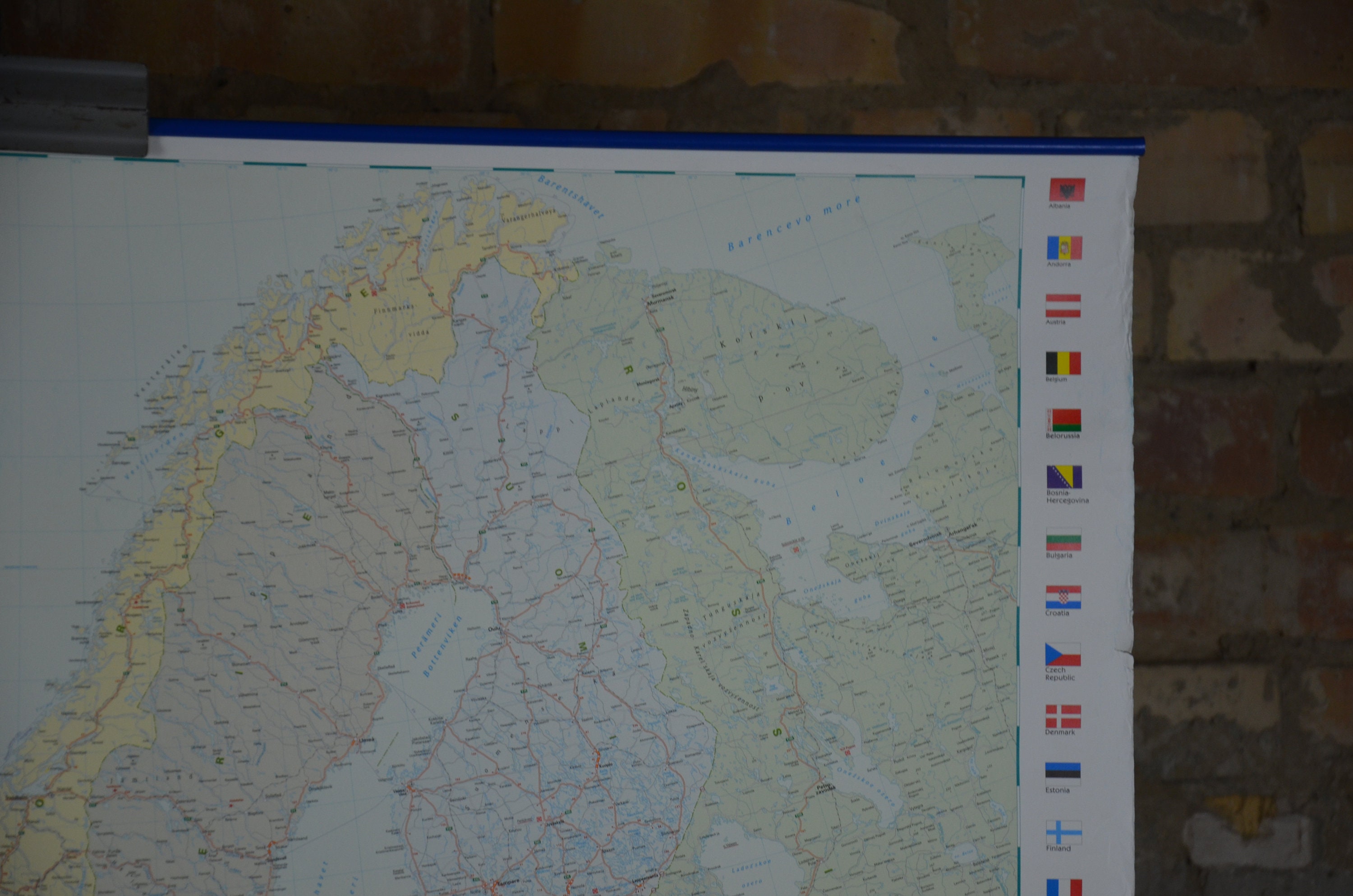 Large Highway Map of Europe: Original Vintage 1990s Educational Poster ...