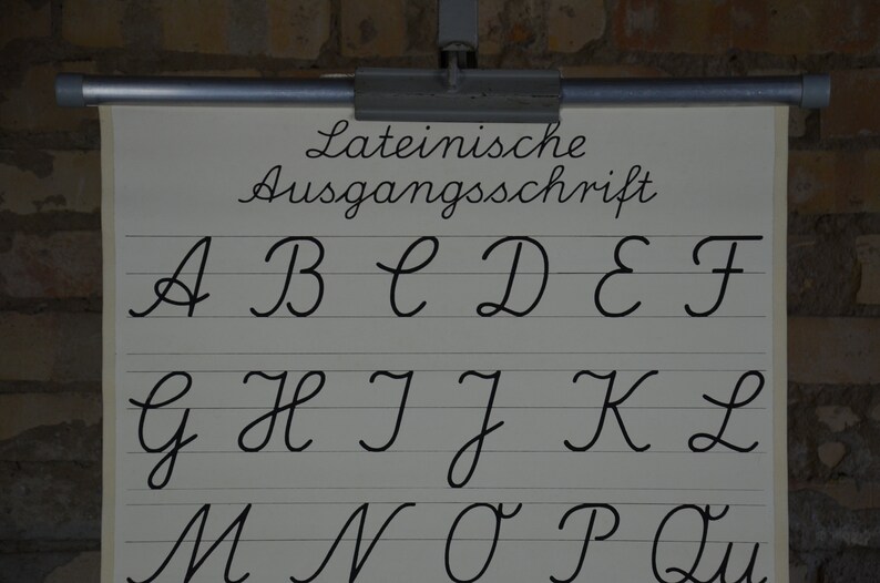 Uppercase Cursive Alphabet: Original Vintage 1970s Small School Wall ...