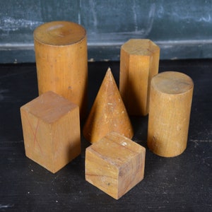 Wooden Shapes, Set of 1800s Geometric Classroom Models: Original ...