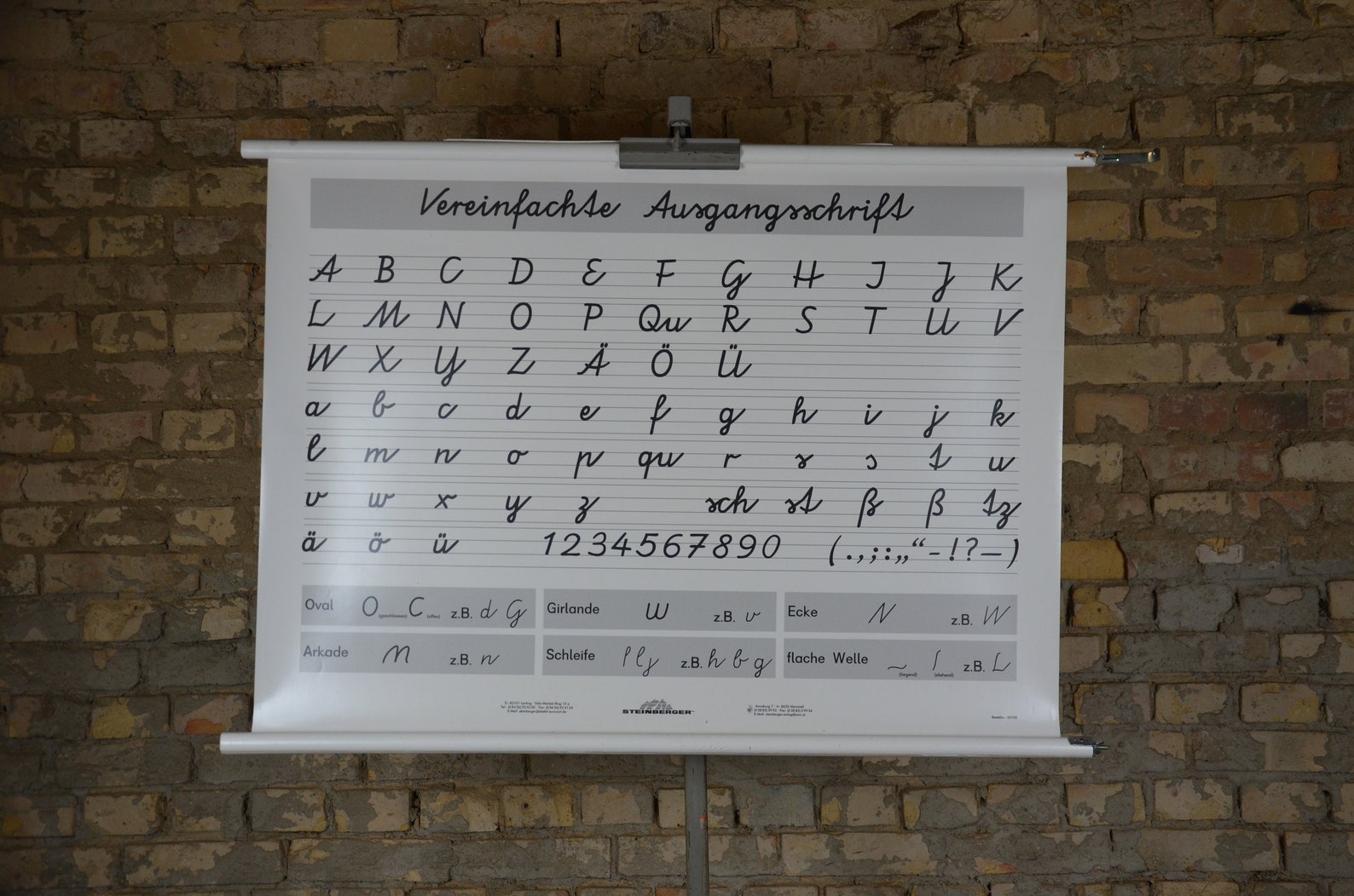 Cursive German Alphabet, Letters: Original Vintage 1990s Large School ...