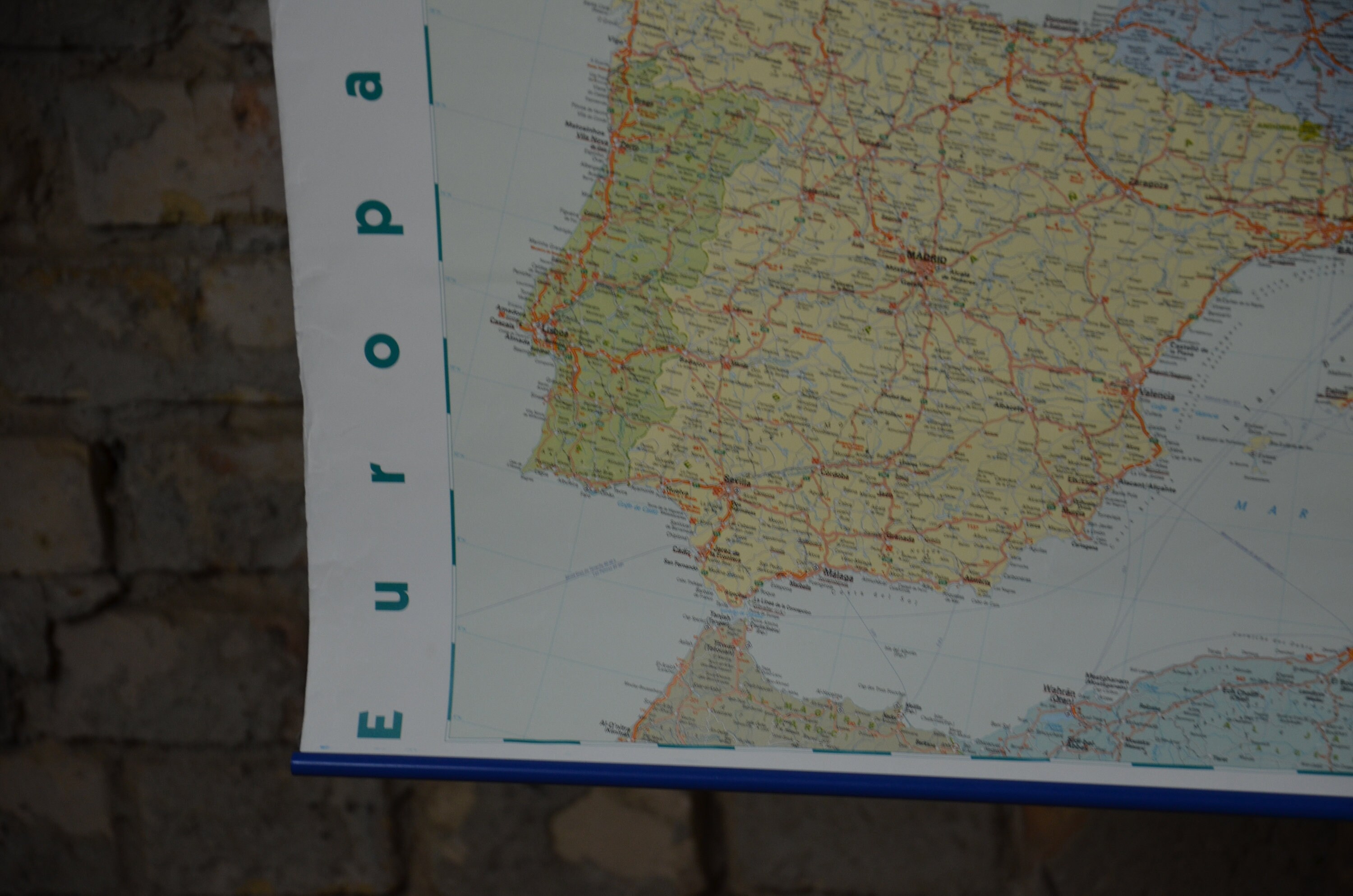 Large Highway Map of Europe: Original Vintage 1990s Educational Poster ...