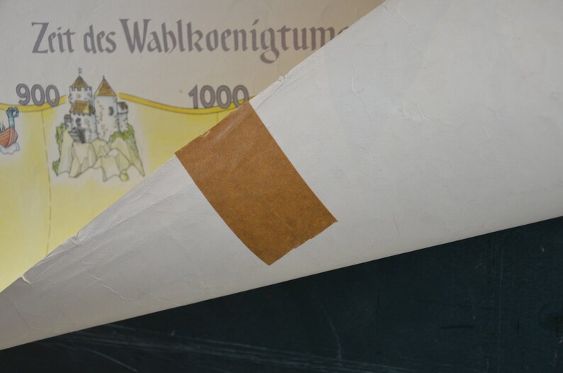 Original Vintage 1950s School Wall Chart German History Middle | Etsy