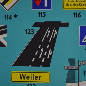 Large Vintage Poster: German School Wall Chart 1960s Road Signs Traffic ...