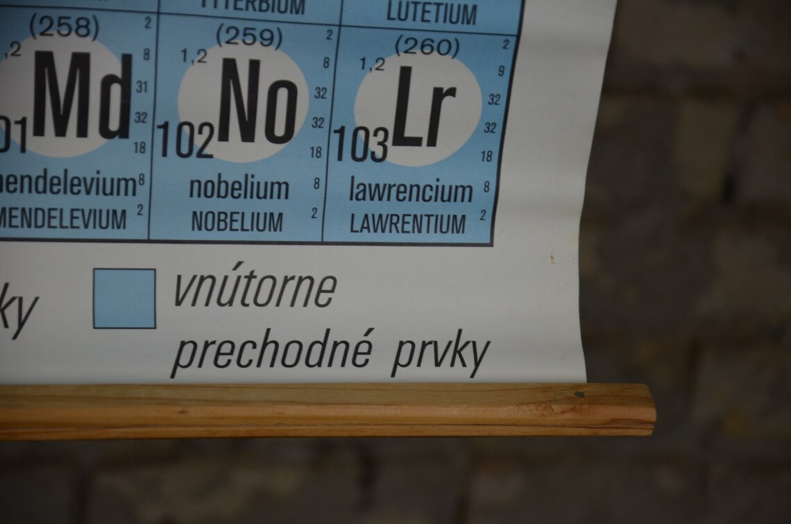 1990s Periodic Table of the Elements: Original Vintage Czech - Etsy