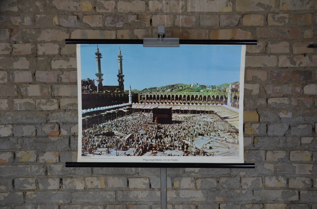 Kaaba in Mecca, Islam: Original Vintage 1960s German Educational Poster ...