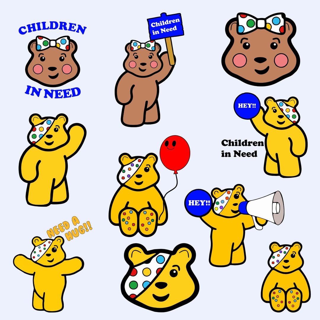Pudsey Bear PNG Bundle: Children in Need Digital File (instant Download ...