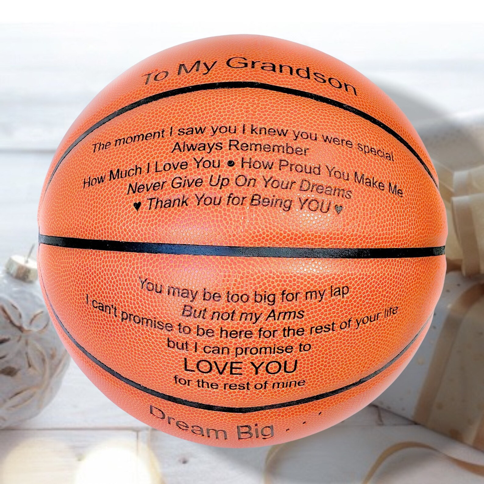 Personalized Basketball to My Grandson Message on a | Etsy