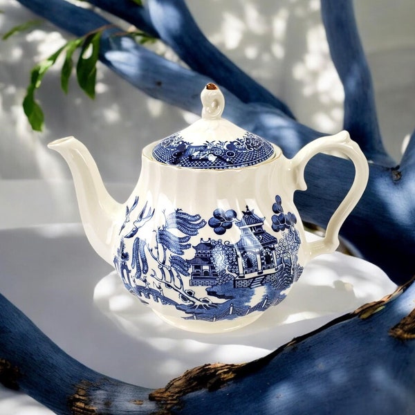 Blue Willow Teapot - Etsy