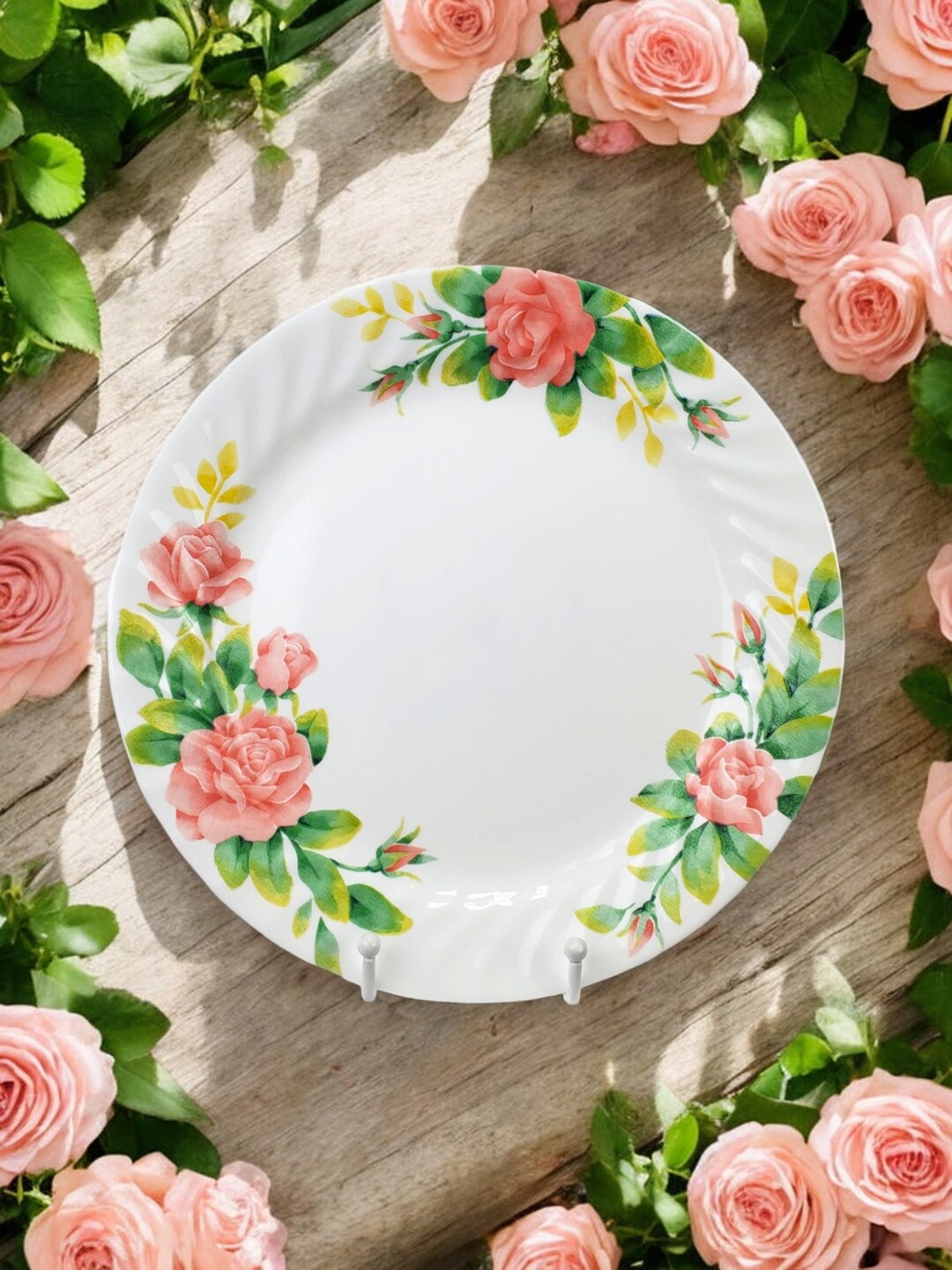 Vintage Corelle Elegant Rose Dinner 10 Plates - Etsy