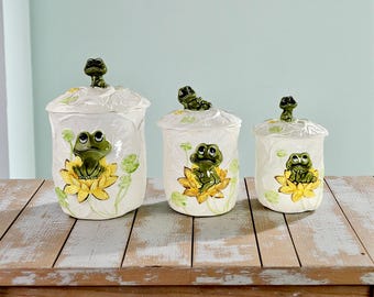 Vintage Sears and Roebuck Frog Canisters - Etsy