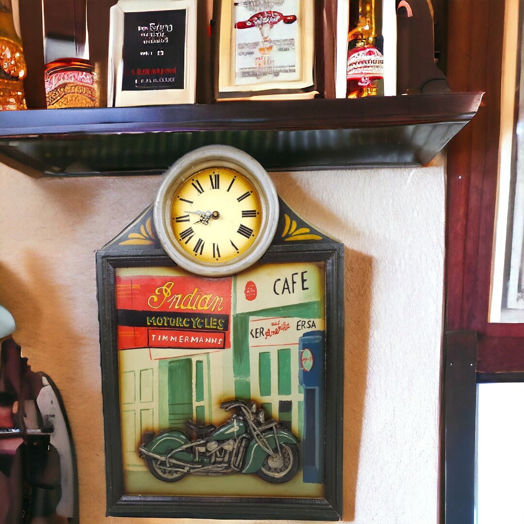 Vintage Indian Motorcycle - Wooden Wall Clock - Etsy