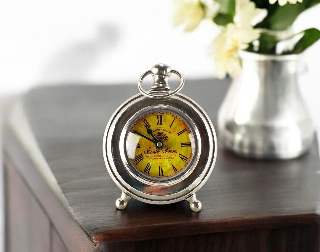 Vintage Analog Metal Pocket Watch Design Desktop Clock - Etsy