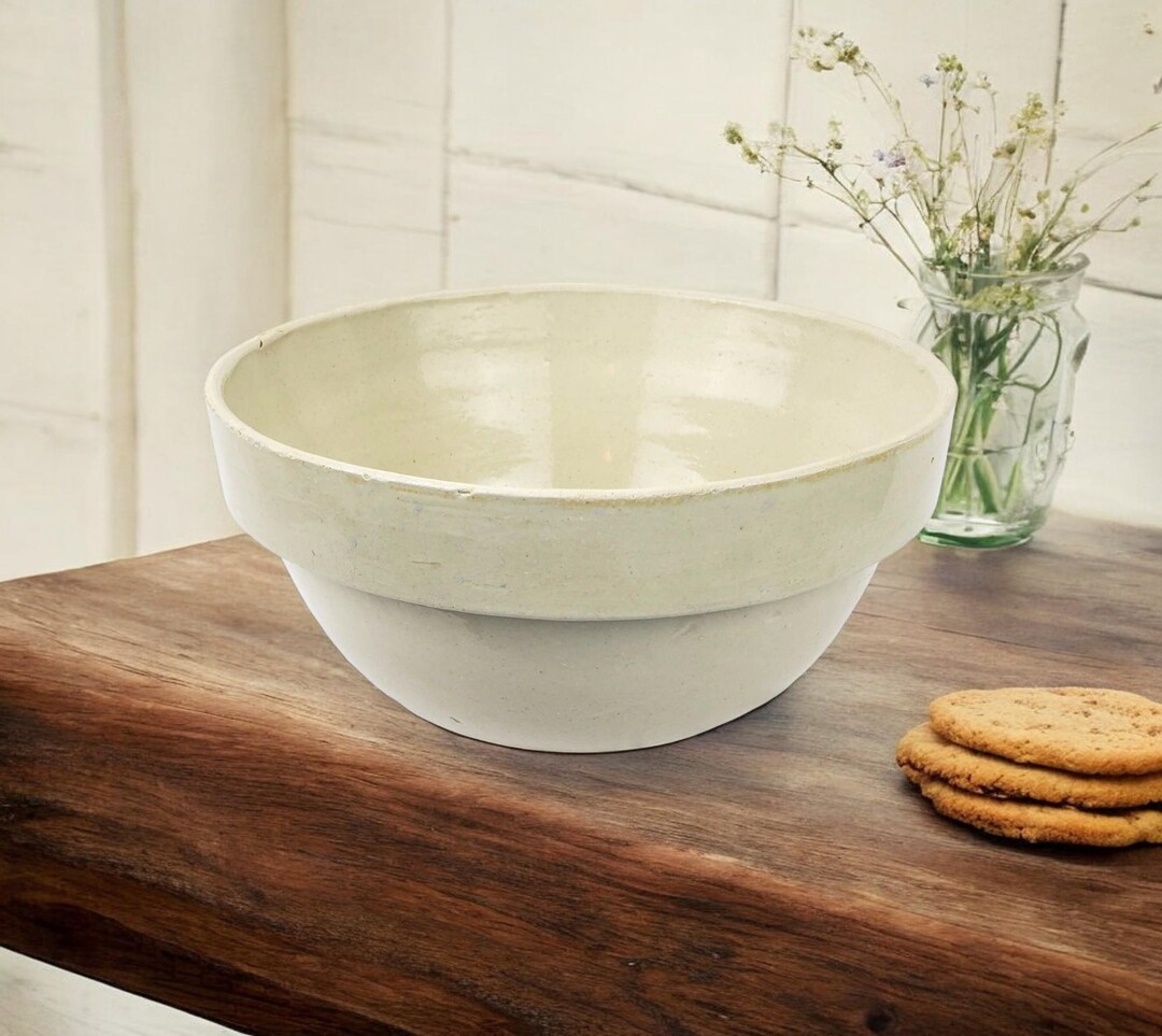 Vintage Stoneware Farmhouse Crock Bowl 10 - Etsy