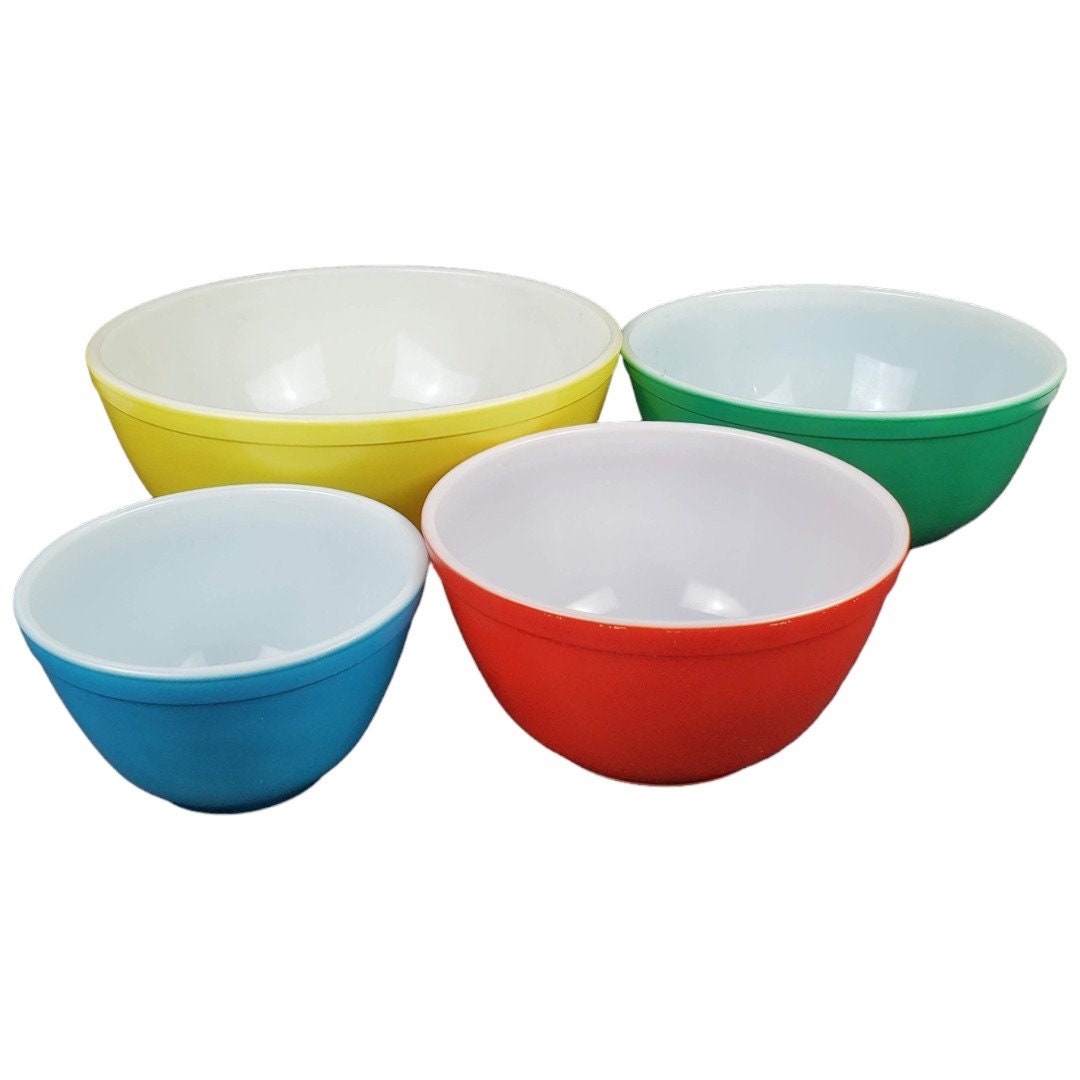 Vintage Pyrex Primary Colors Nesting Bowls set of 4 - Etsy