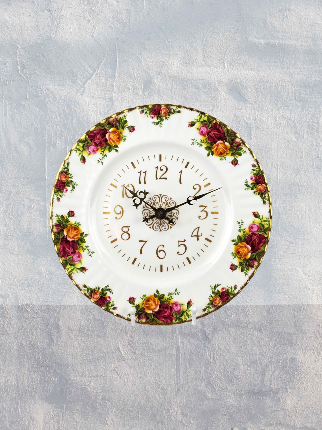 Vintage Royal Albert Old Country Roses 10 1/2" Wall Clock - Etsy