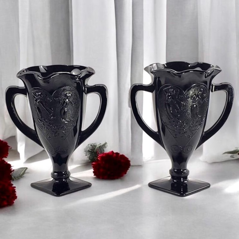 Double Handled Glass Vase - Etsy