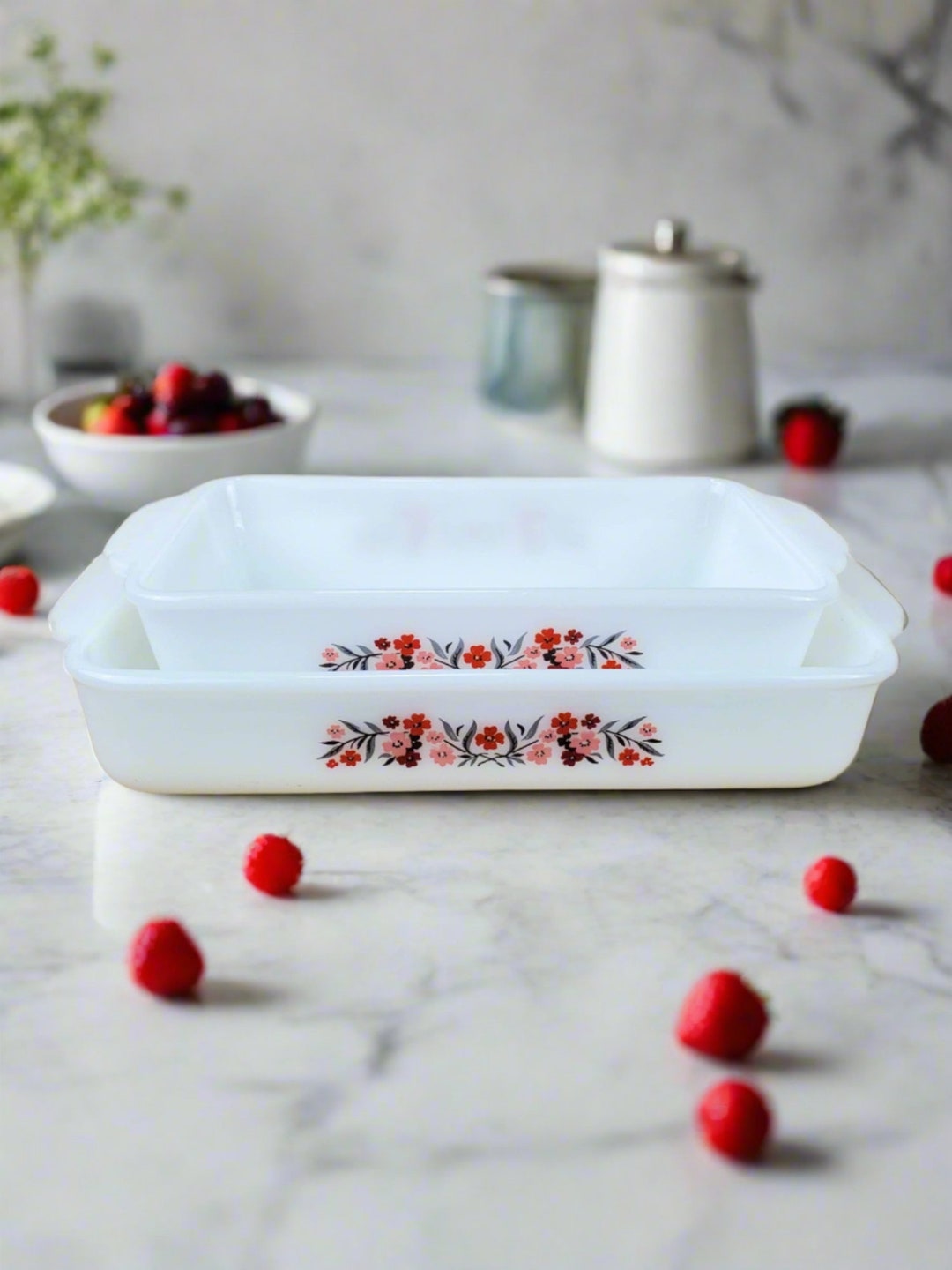 Vintage Fire King Primrose Casserole and Loaf Pan Set - Etsy