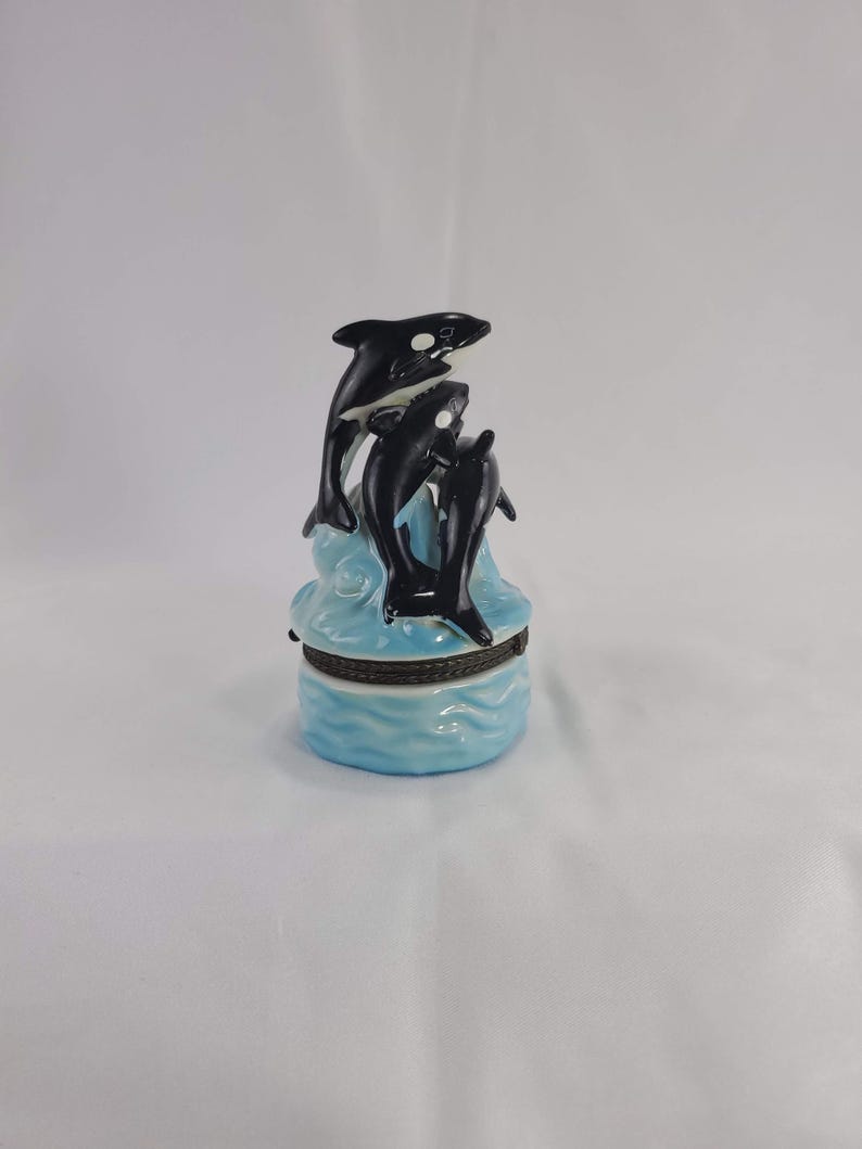 Vintage Seaworld 3 Orcas at Play Ceramic Hinged Trinket Box - Etsy