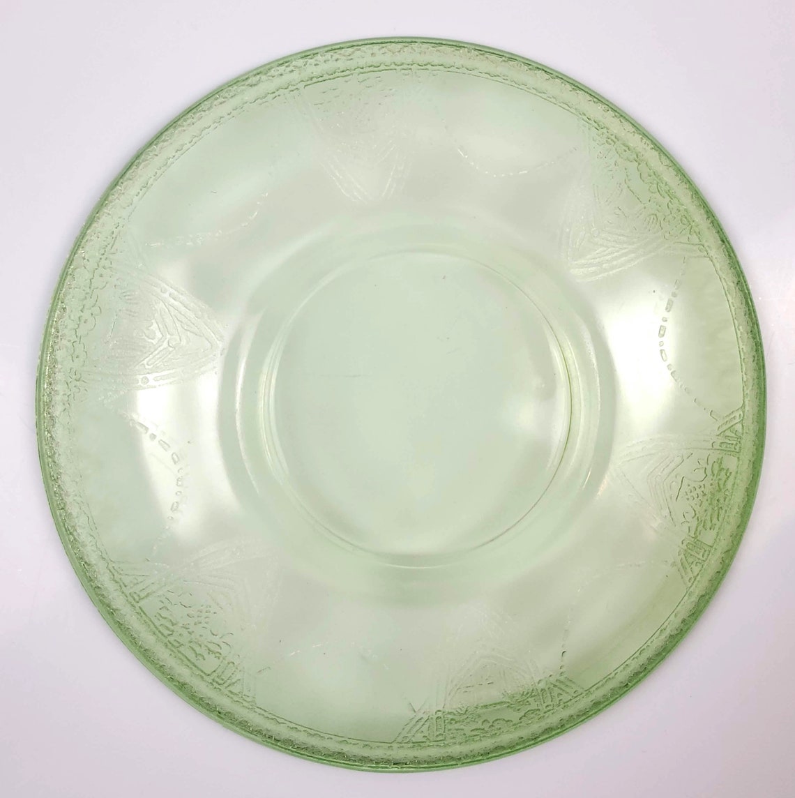 Vintage Green Depression Glass Georgian Lovebirds by Federal Glass ...