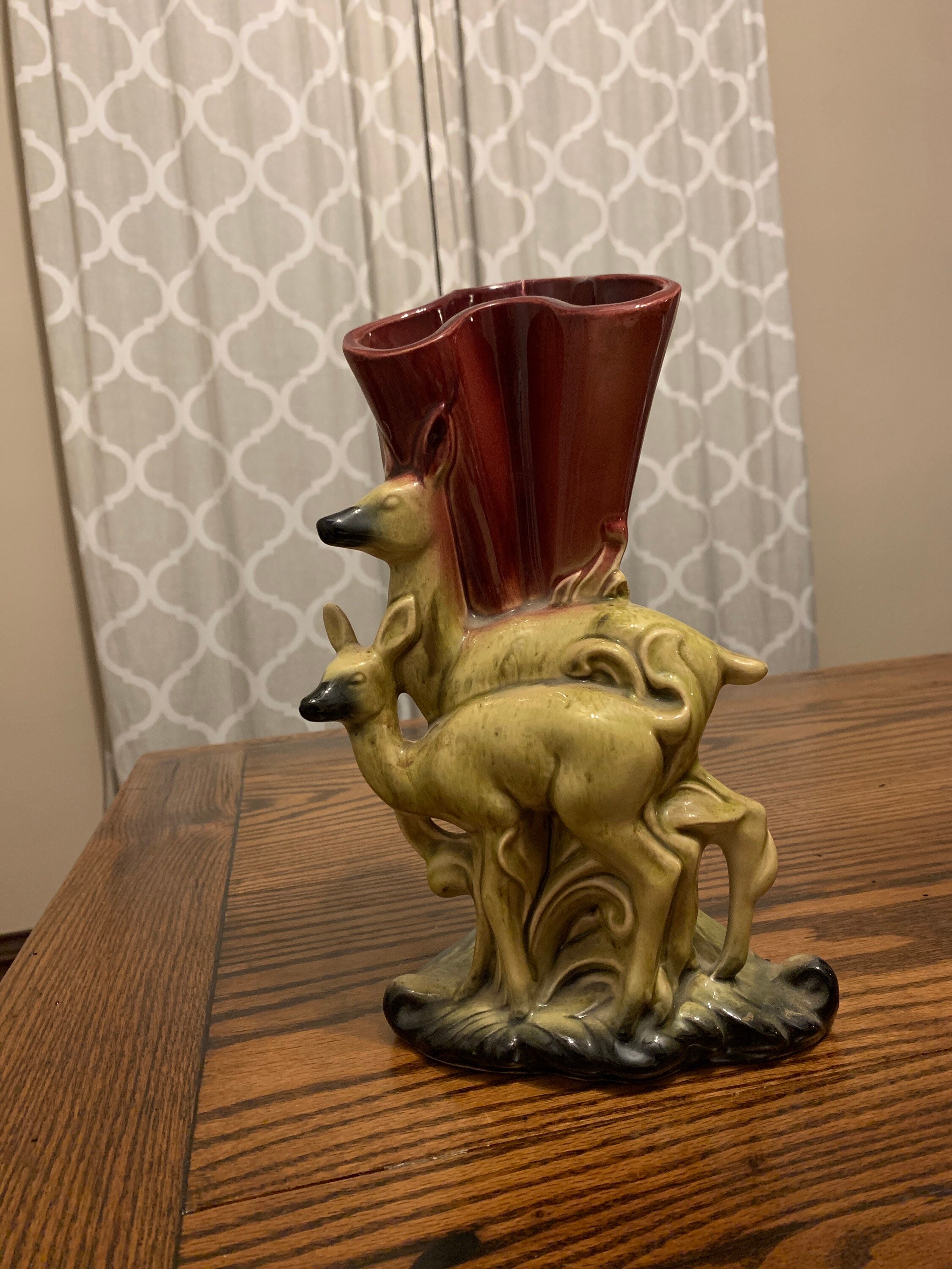 Vintage Hull Ceramic Deer Vase - Etsy