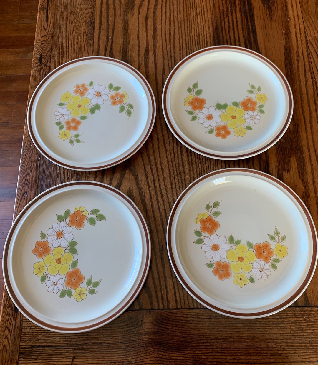 Floral Plates Made by Home and Garden Stoneware Set of Four - Etsy
