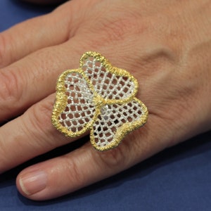 Chunky Solid Sterling Silver Flower Ring Art Nouveau Floral - Etsy