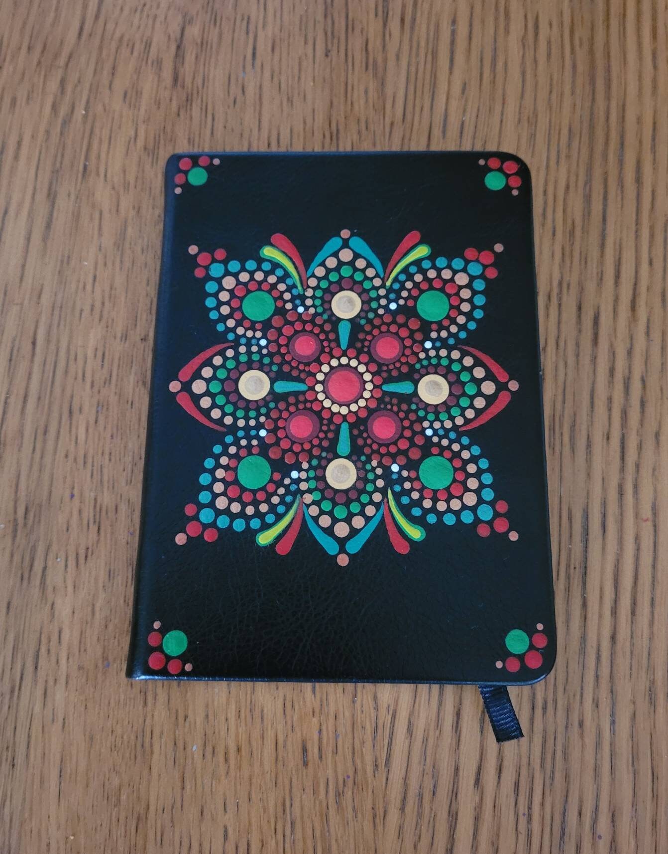 Small Lined A6 Notebook Decorated With a Hand Painted Dot Mandala ...