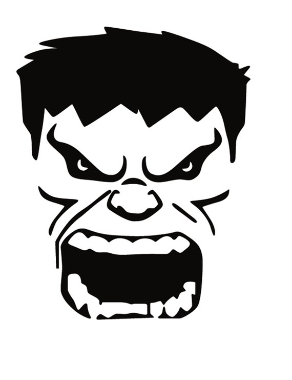 Incredible Hulk Face Stencil
