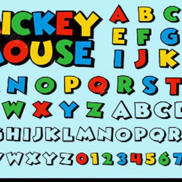 Mickey Mouse Font - Etsy