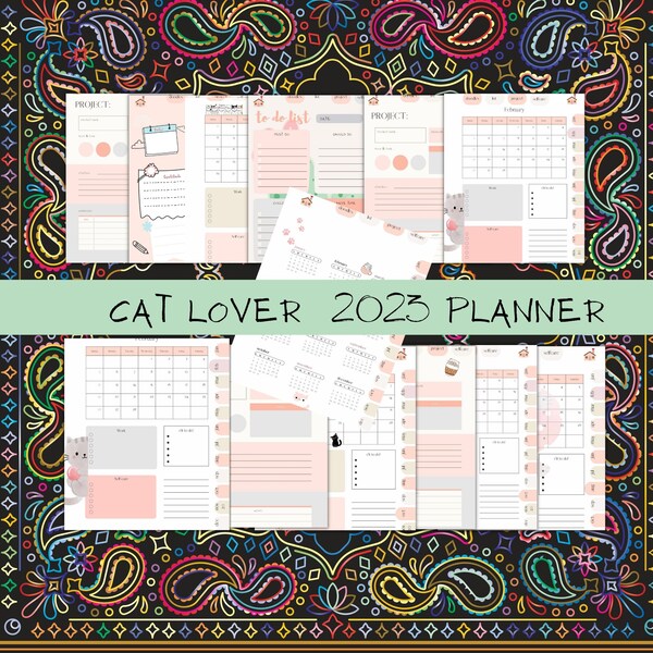 Weekly 2023 Planner Cat - Etsy