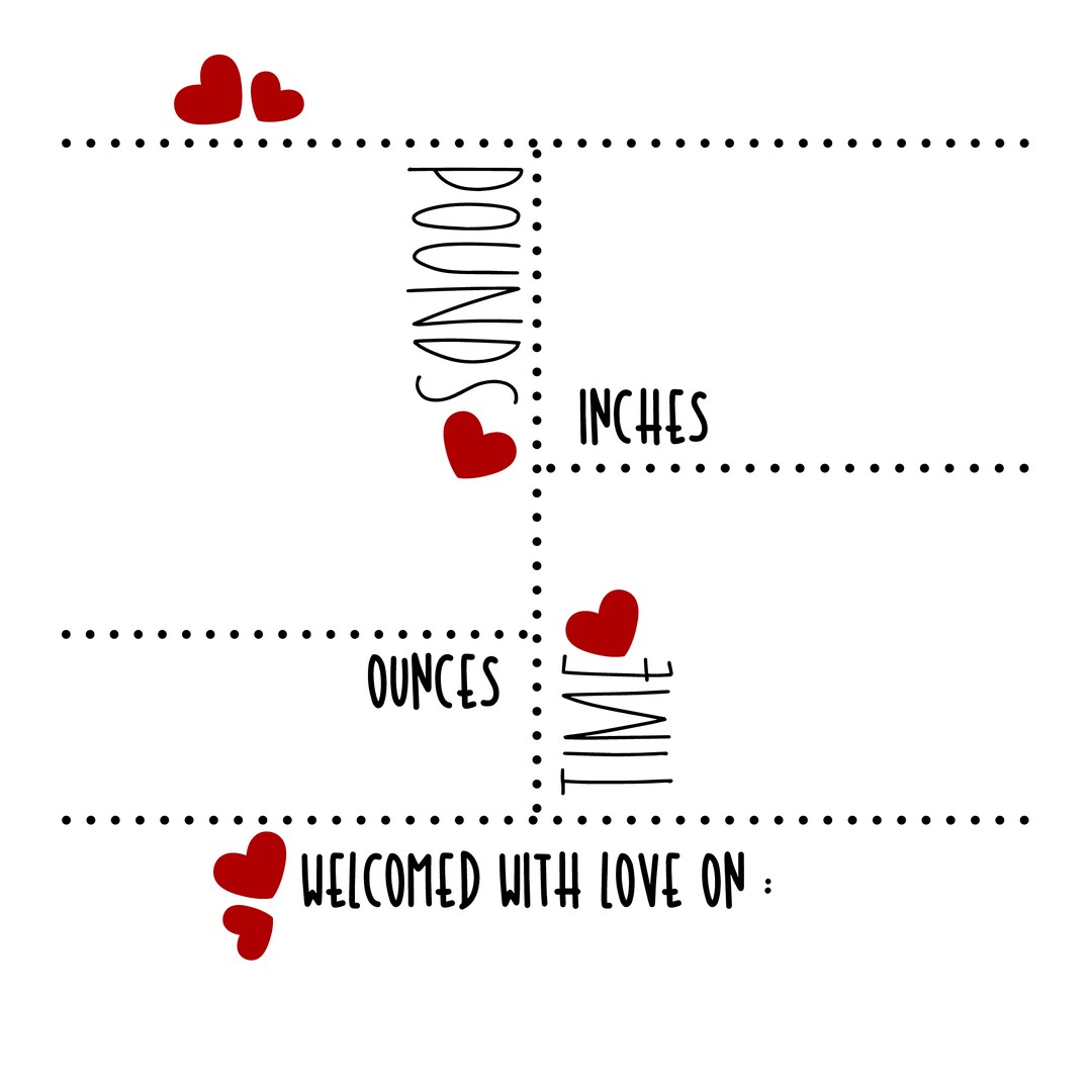 Baby Birth Chart Instant Download Svg - Etsy