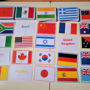 198 World Flags, Educational Flashcards, Printable Flashcards ...