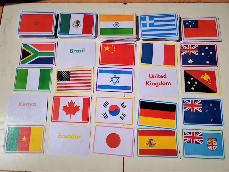 198 World Flags, Educational Flashcards, Printable Flashcards ...