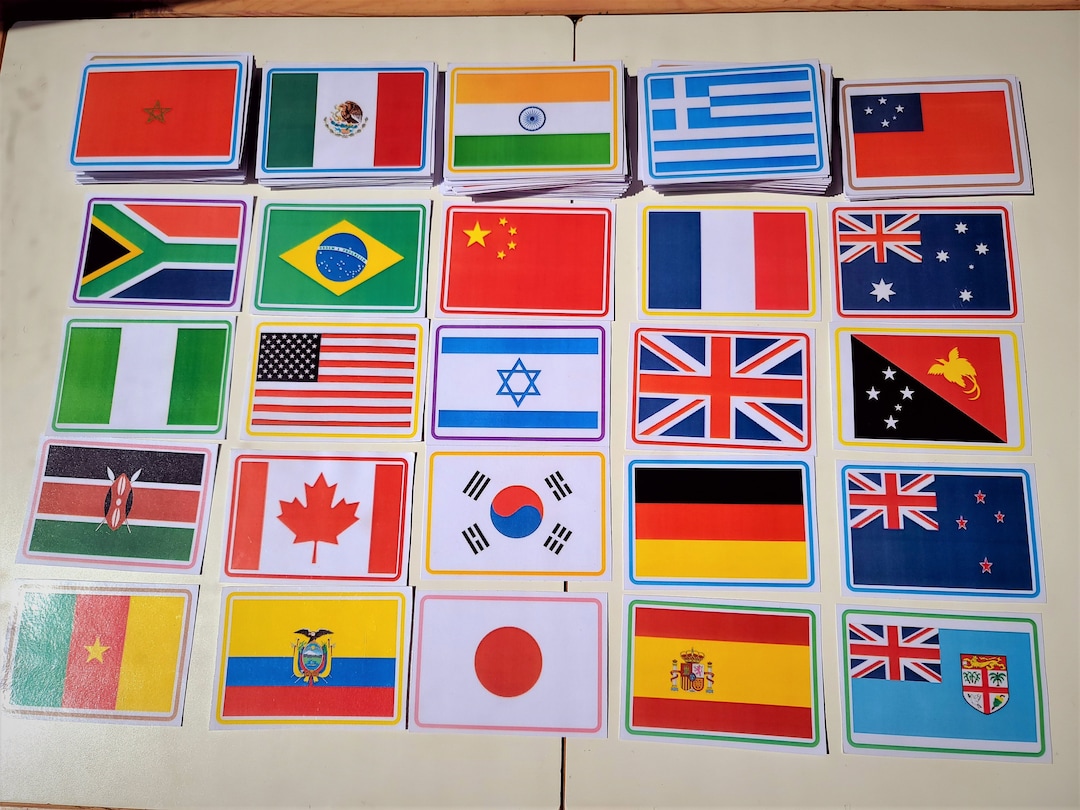 198 World Flags, Educational Flashcards, Printable Flashcards ...