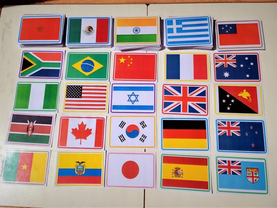 198 World Flags Educational Flashcards Printable Flashcards - Etsy