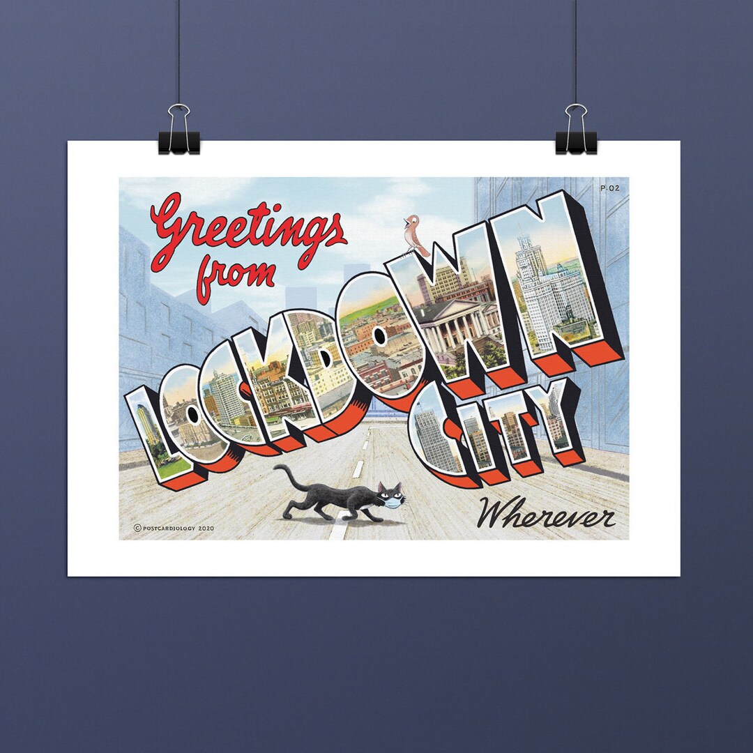 Greetings From Lockdown City A4/A3 Art Print Poster Quarantine Lockdown ...