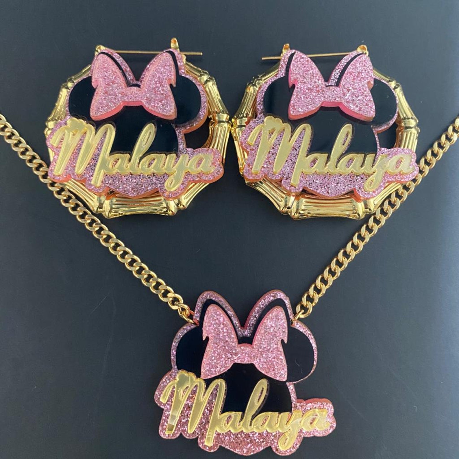 Personalized Minnie Mouse Name Necklace With Stud Set Acrylic Etsy personalized-minnie-mouse-name-necklace-with-stud-set-acrylic-etsy