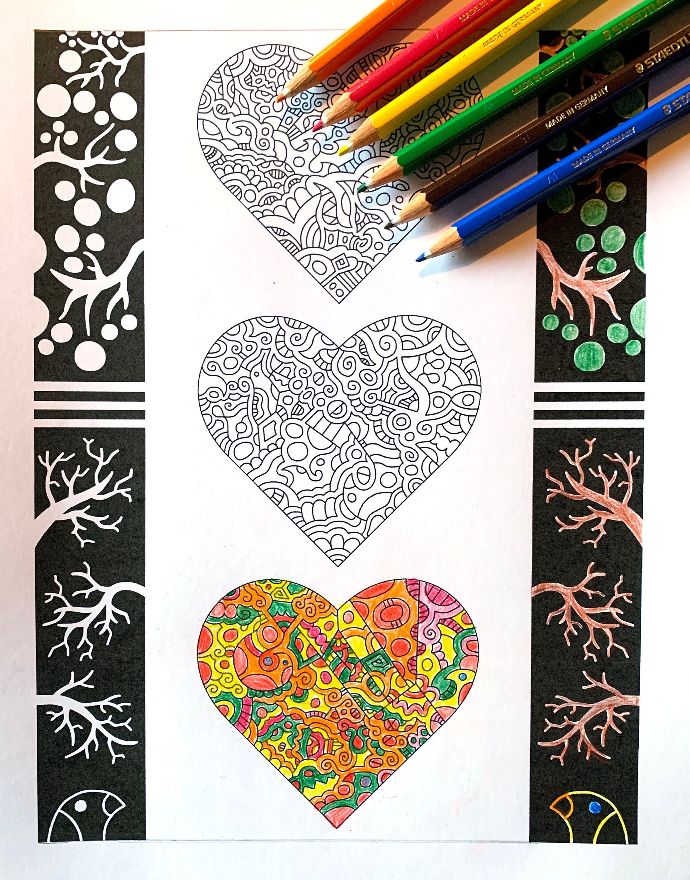 25 Pages Full of Hearts | Coloring Pages (#1-25) | Doodle2day | Instant ...