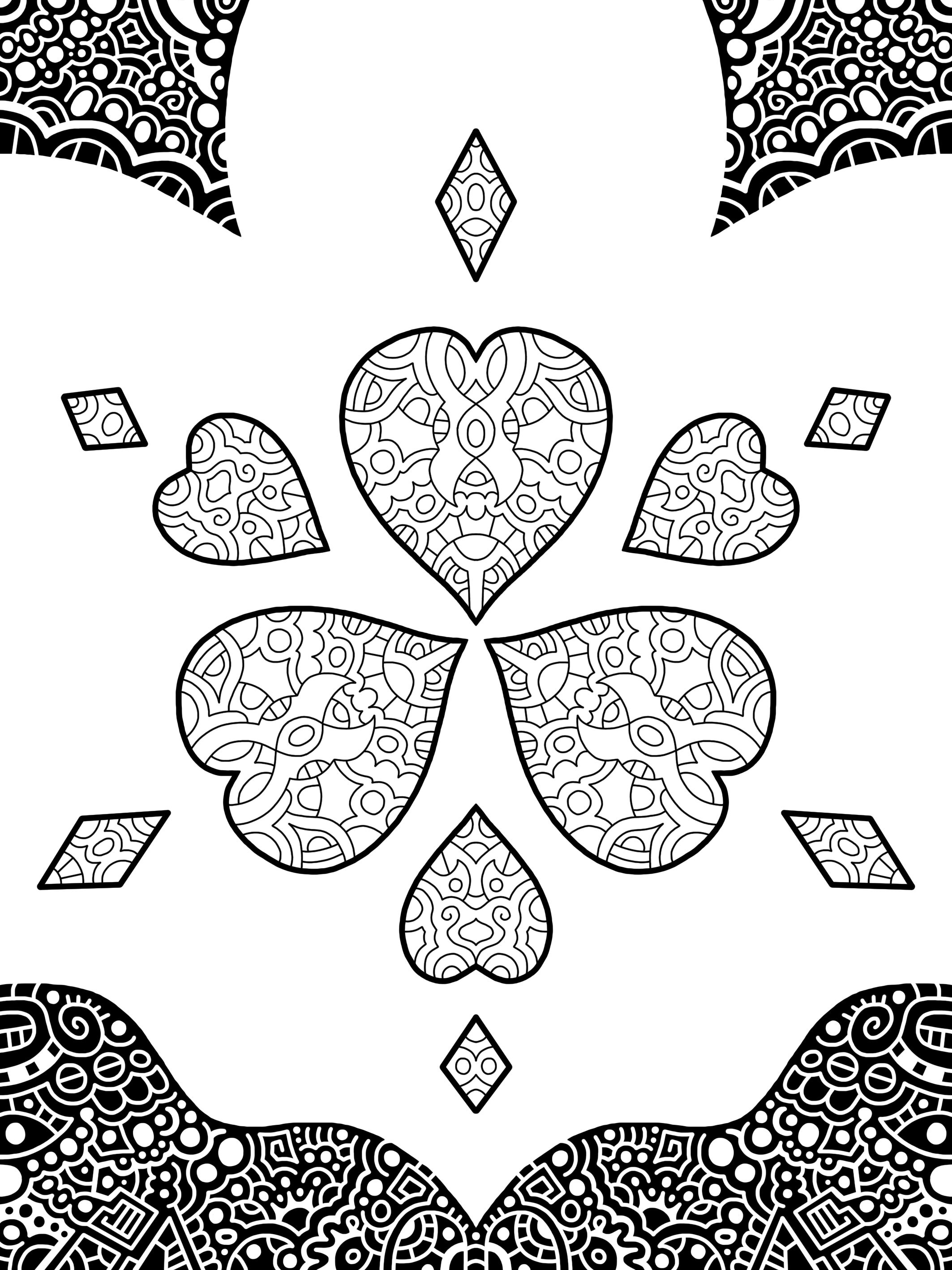 25 Pages Full of Hearts Coloring Pages 1-25 Doodle2day Instant Download ...