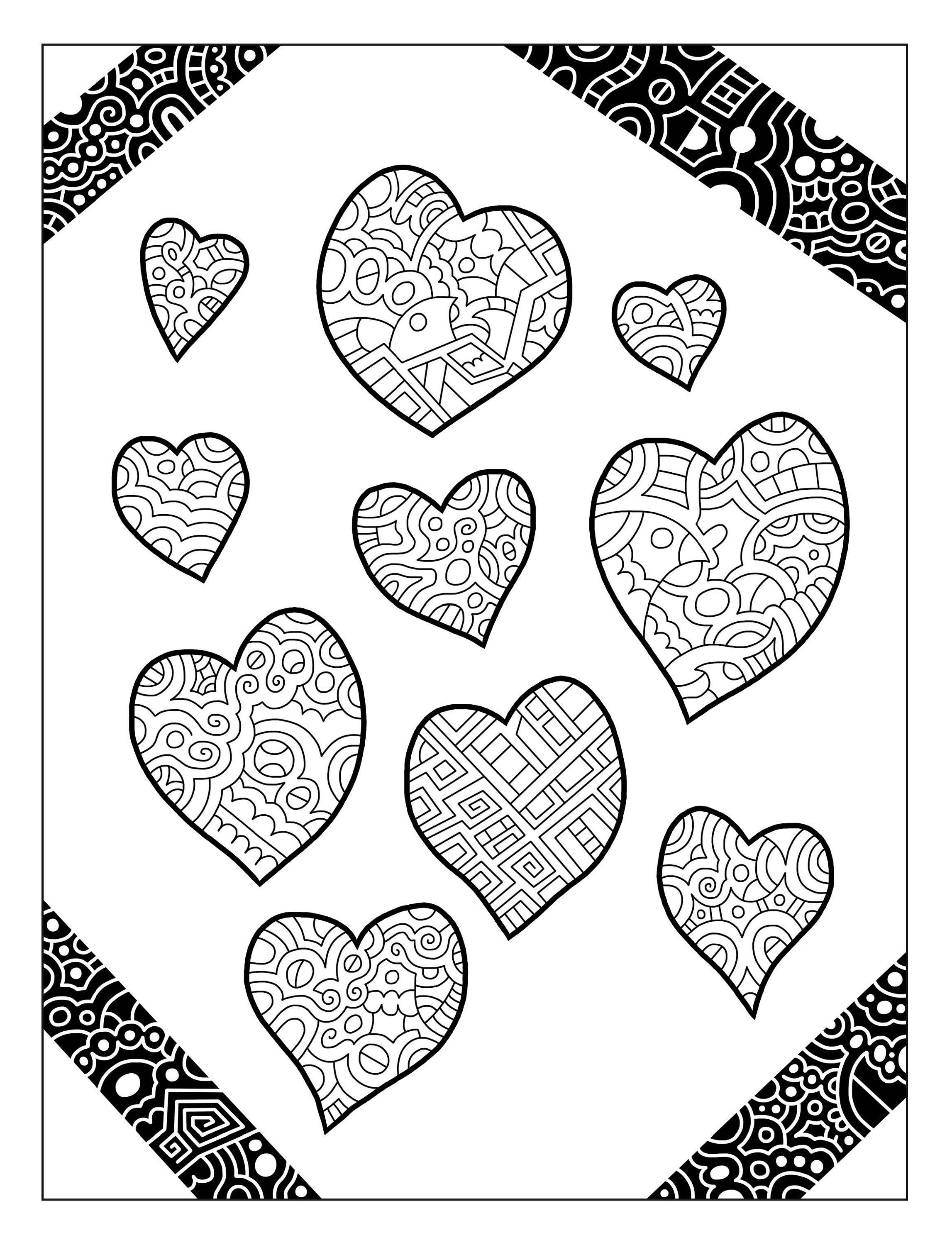 25 Pages Full of Hearts | Coloring Pages (#1-25) | Doodle2day | Instant ...