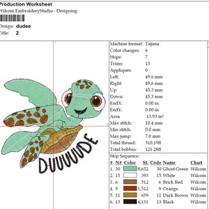 Finding Nemo Embroidery Design, Turtle Embroidery Design, Embroidery ...