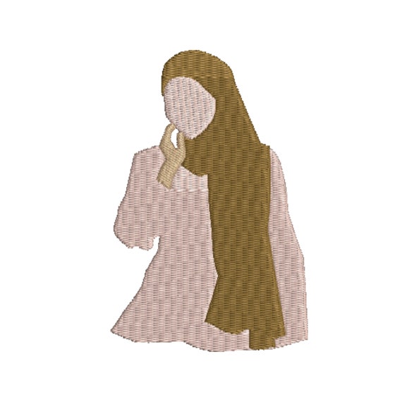 Hijabi Girl Embroidery Design Muslim Girl Embroidery Design - Etsy
