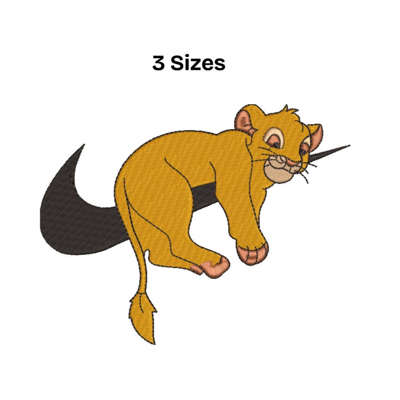 Swoosh Embroidery Design, Simba Embroidery Machine File Instant ...