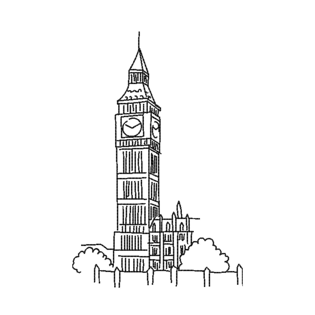 Big Ben Embroidery Design Instant Download, London Big Ben Embroidery ...