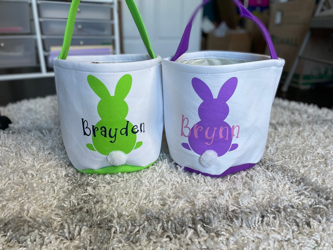 Personalized Easter Basket, Personalized Bunny Basket, Easter Bucket ...