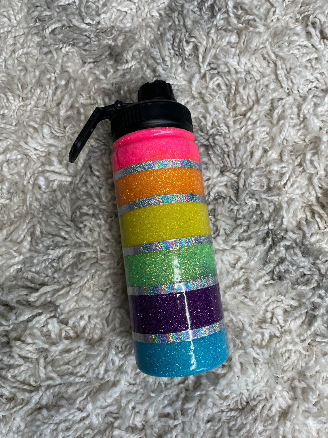 Personalized Rainbow Water Bottle Custom Sports Bottle - Etsy